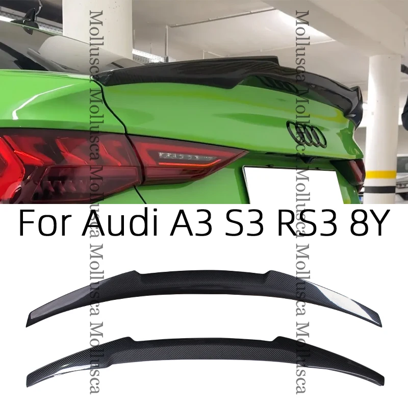 For AUDI A3 S3 RS3 Limousine 8Y Sedan M4 Style Carbon Fiber Rear ...