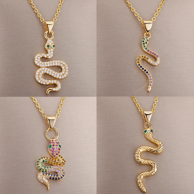 Goth-Colored-Zircon-Snake-Necklaces-for-Women-Vintage-Punk-Snake ...