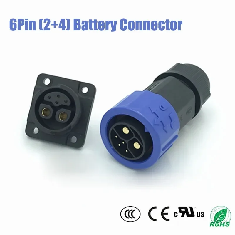 Waterproof-6Pin-Rechargeable-Battery-Aviation-Plug-Electric-Motorcycle ...