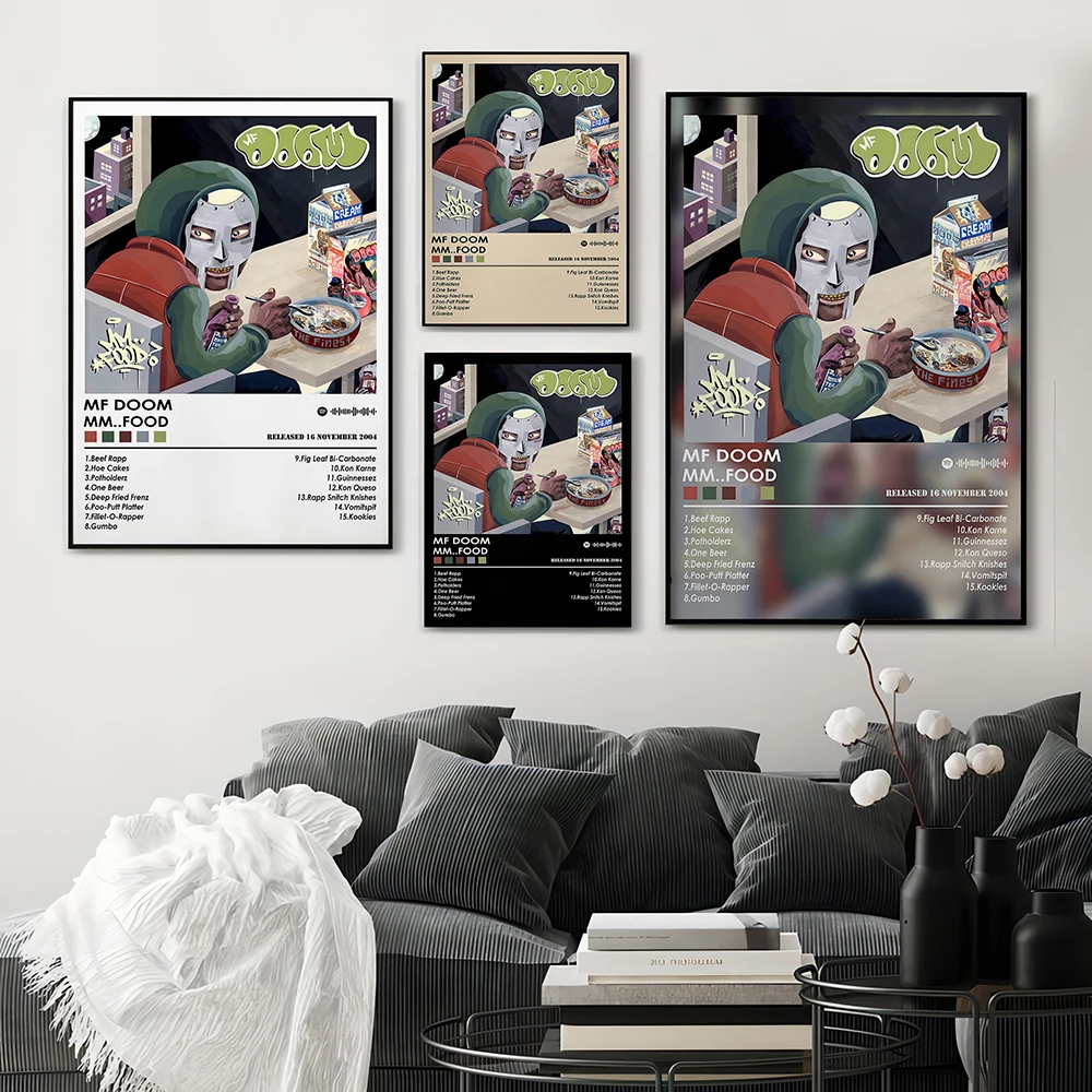 Pop Music Album Cover MF Doom Mm Food Canvas Print Poster for Living ...