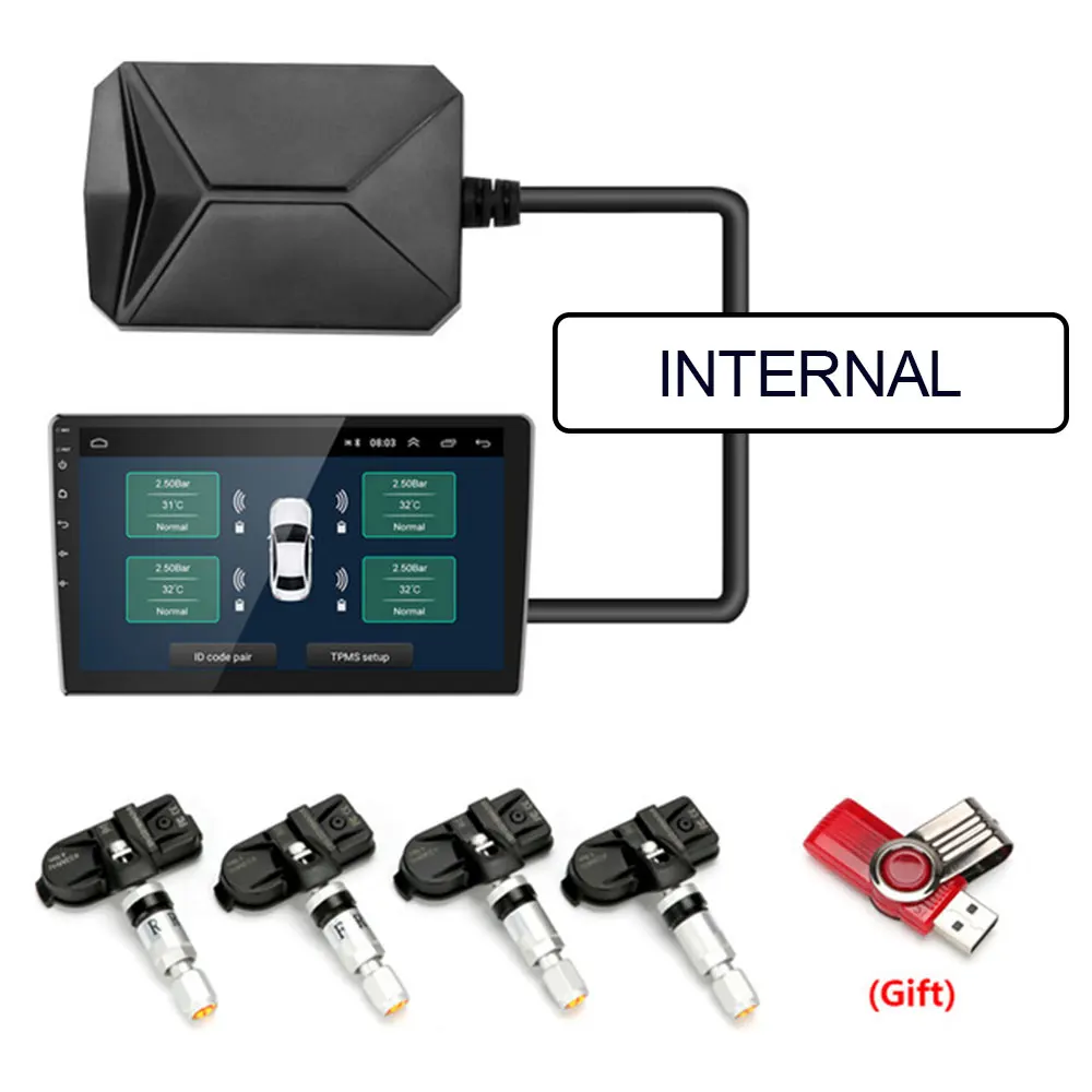 Internal-USB-TPMS-Car-Tire-Pressure-Alarm-Monitor-System-For-vehicle ...