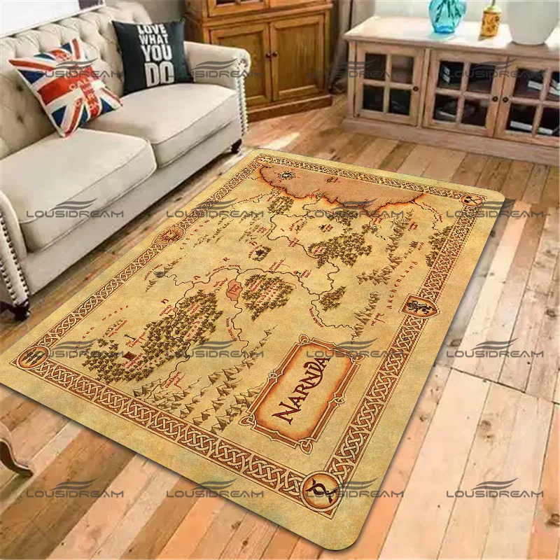 Fantasy-Children-s-Literature-Narnia-Decor-Carpet-Square-Flannel-Map ...