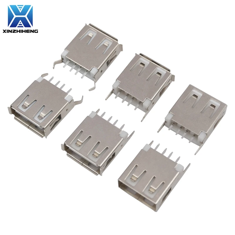 10pcs-2-0AF-USB-Type-A-Female-Socket-180-Degrees-Vertical-4pins ...