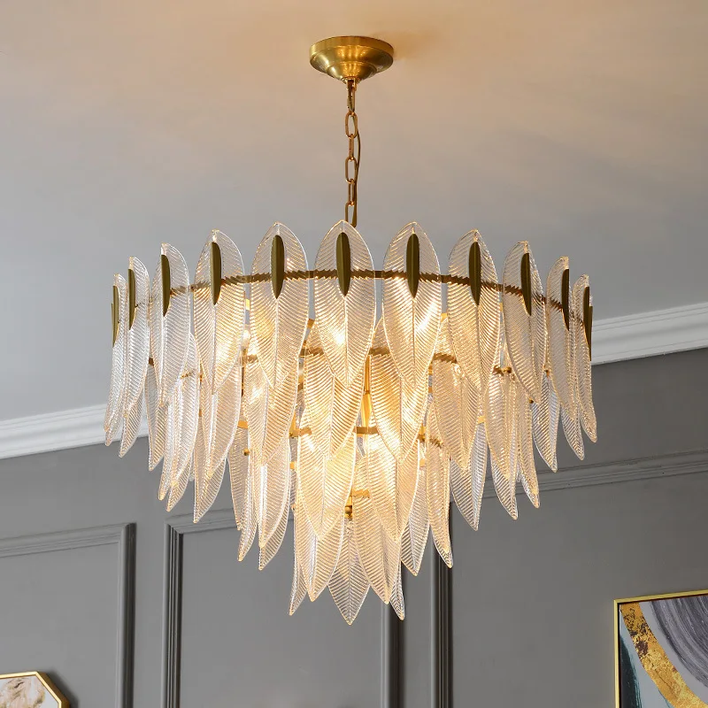 French-luxury-glass-leaf-lamp-deluxe-living-room-chandelier-after ...