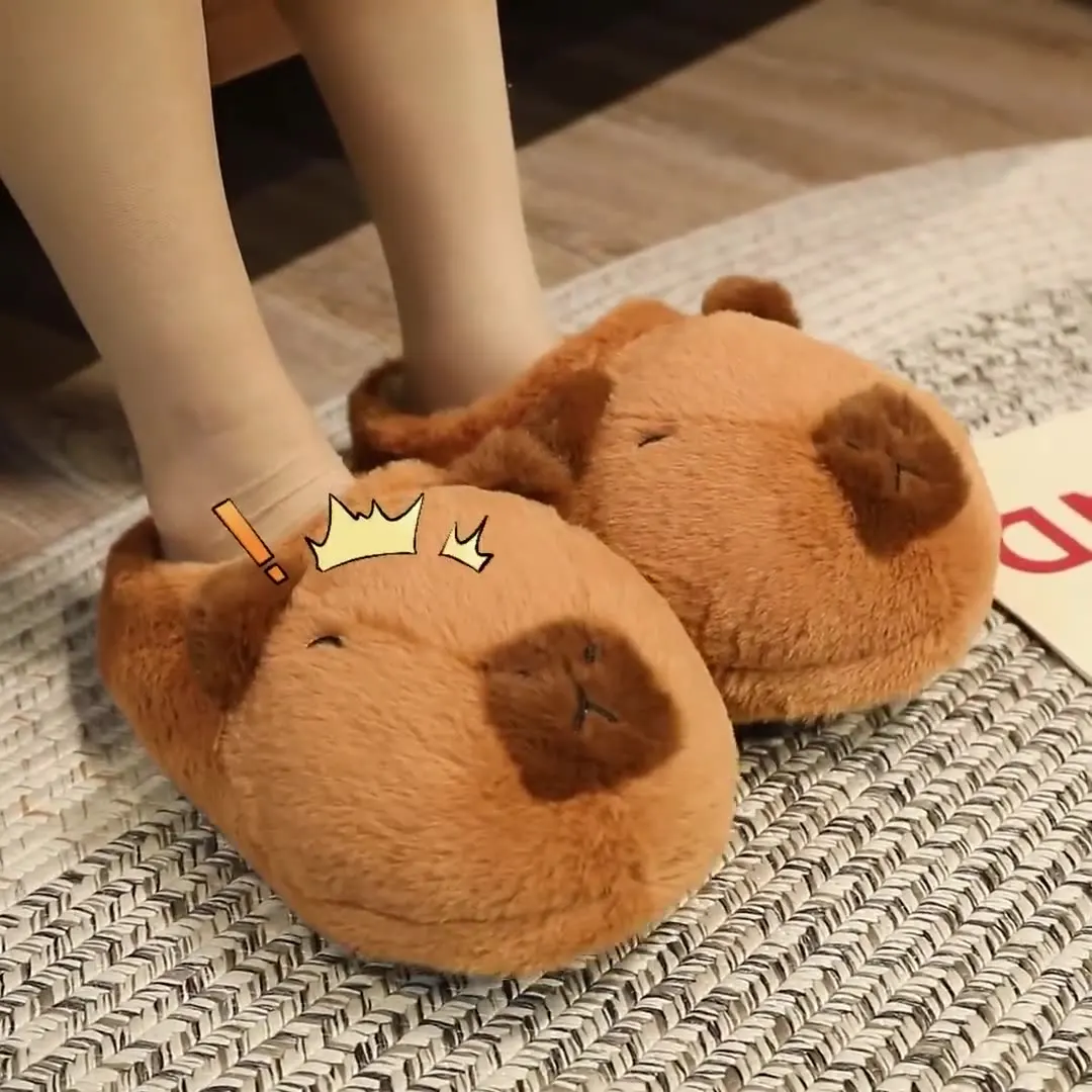 Cute-Capybara-Plush-Slippers-Cartoon-Lovely-Capibara-Popping-Circle ...
