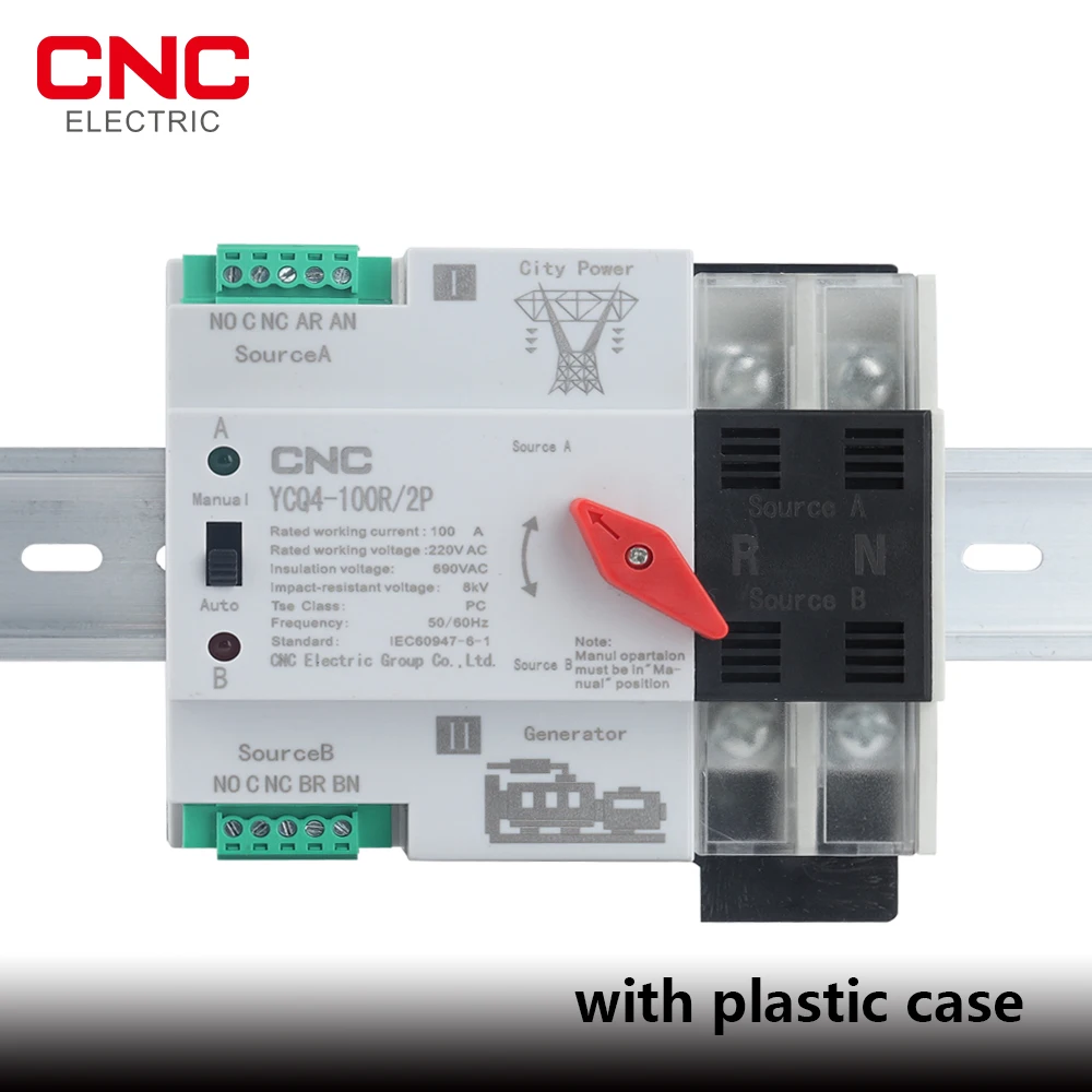 CNC Din Rail ATS Mini Dual Power Automatic Transfer Switch Electrical ...