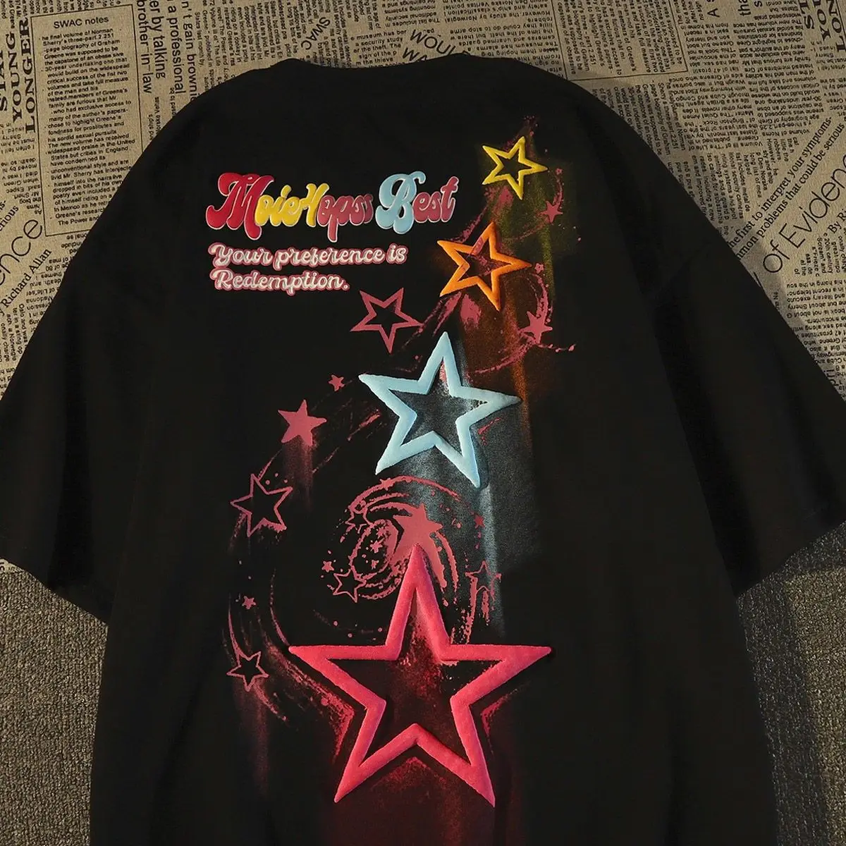 American-High-Street-Star-Butterfly-Print-Short-Sleeve-T-shirt-for-Men ...