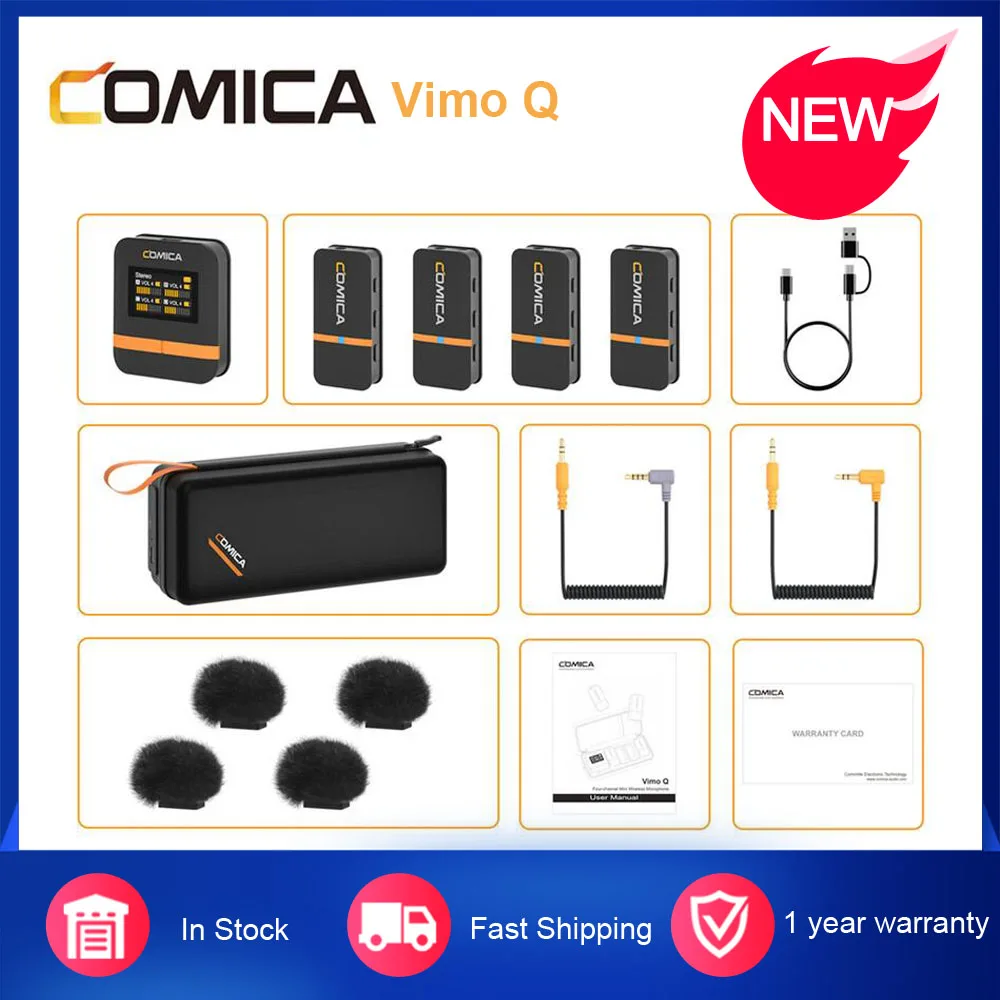 COMICA-Vimo-Q-2-4GHz-Wireless-Lavalier-Microphone-Clip-on-Mic-200m ...