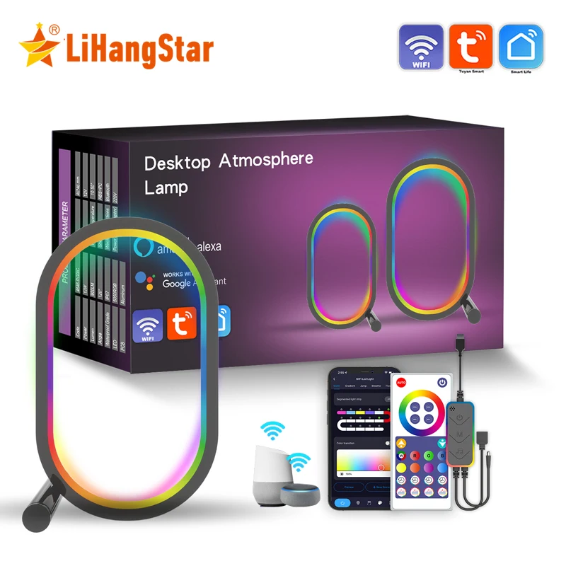 Wifi Intelligent Led Desktop Ambient Night Light Rgbic Usb Desk Lamp ...