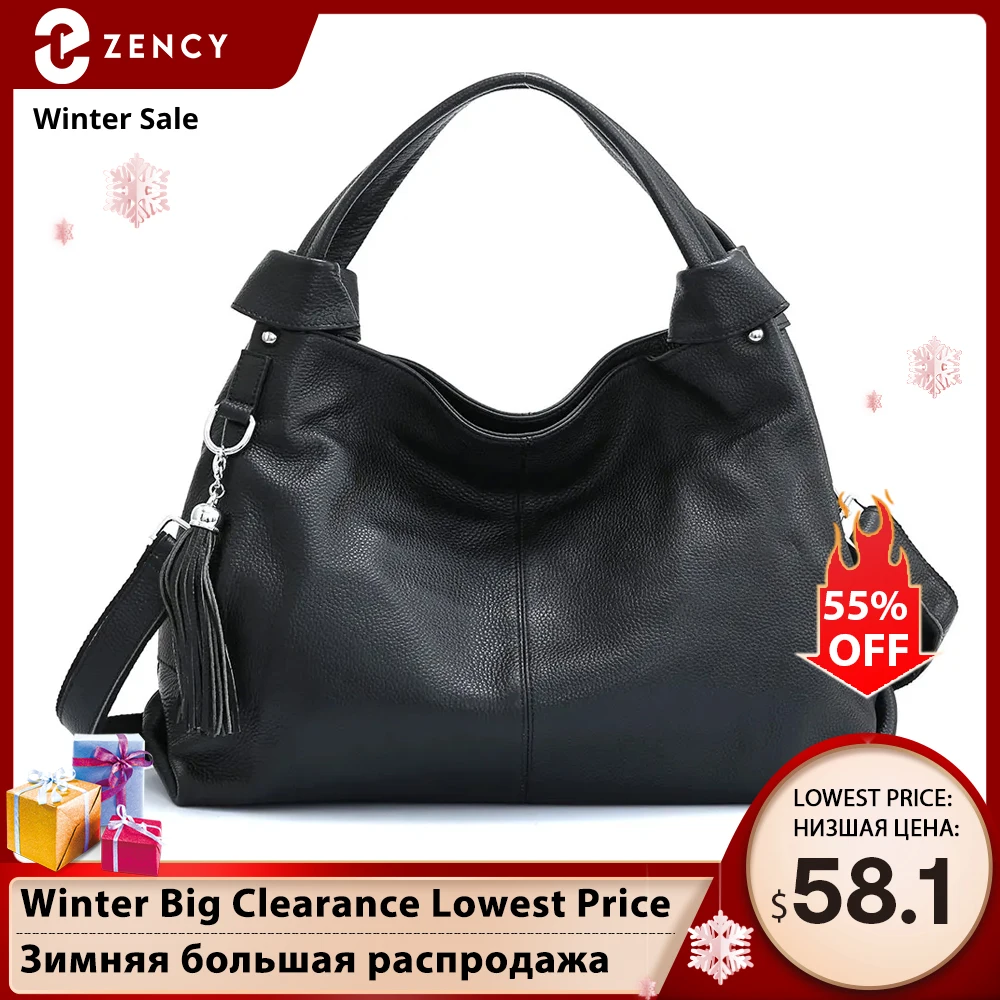 Zency-Genuine-Leather-Tote-Bag-For-Women-Casual-Classic-Simple-Female ...
