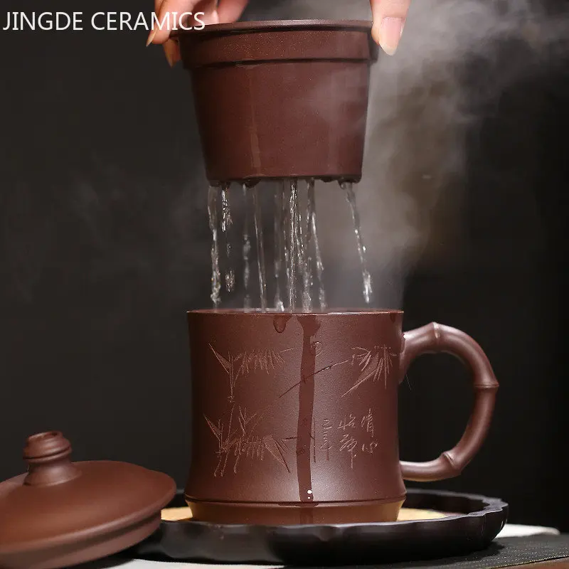 450ml-High-Quality-Yixing-Purple-Clay-Teacup-Handmade-Filter-Tea ...