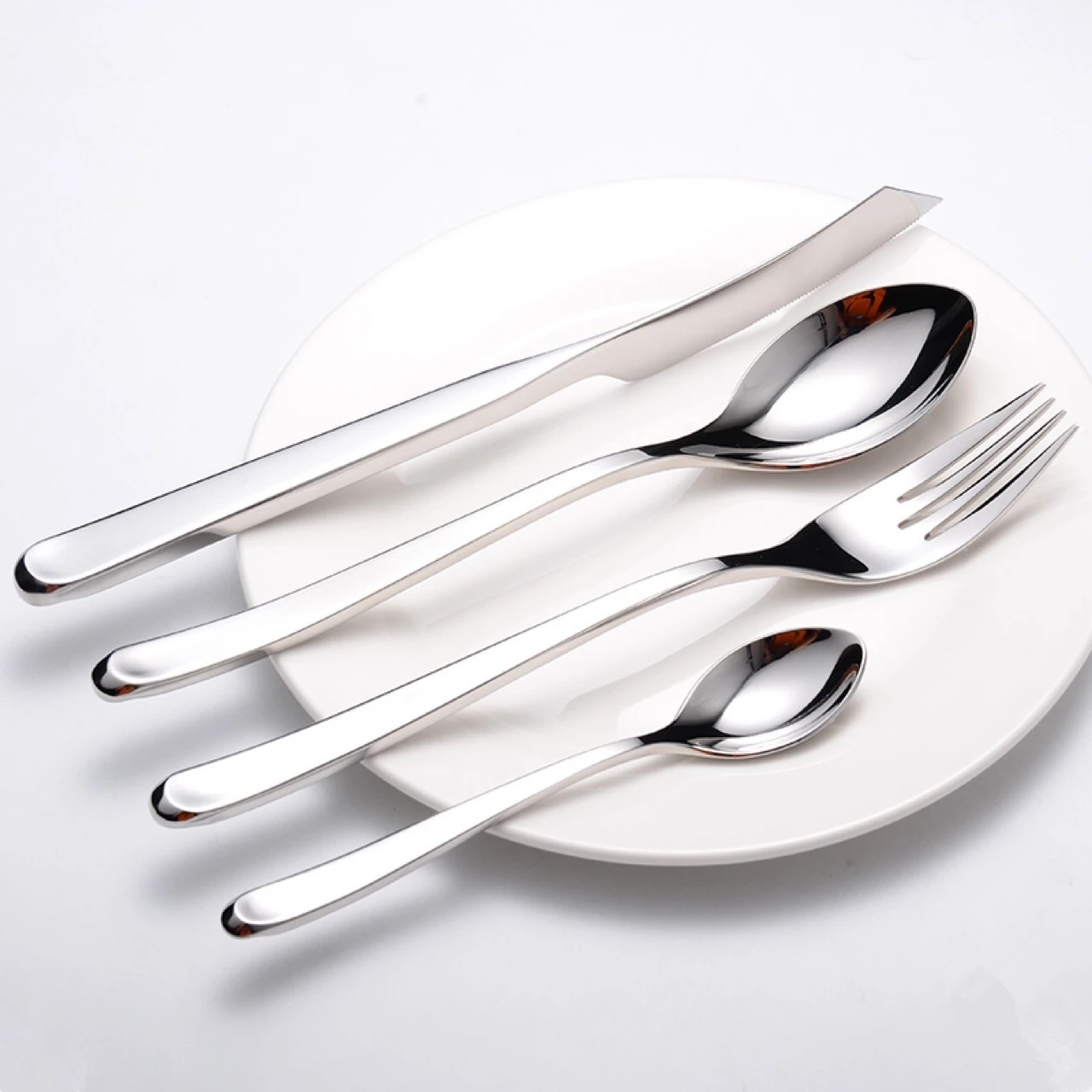 High-Quality-Silver-Cutlery-304-Stainless-Steel-Silverware-Dinnerware ...