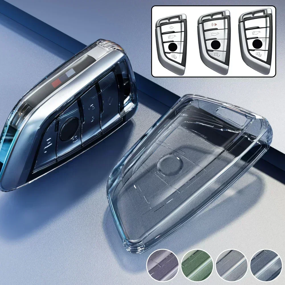 Car Transparent Key Case TPU Full Cover Protection Shell Bag For BMW ...