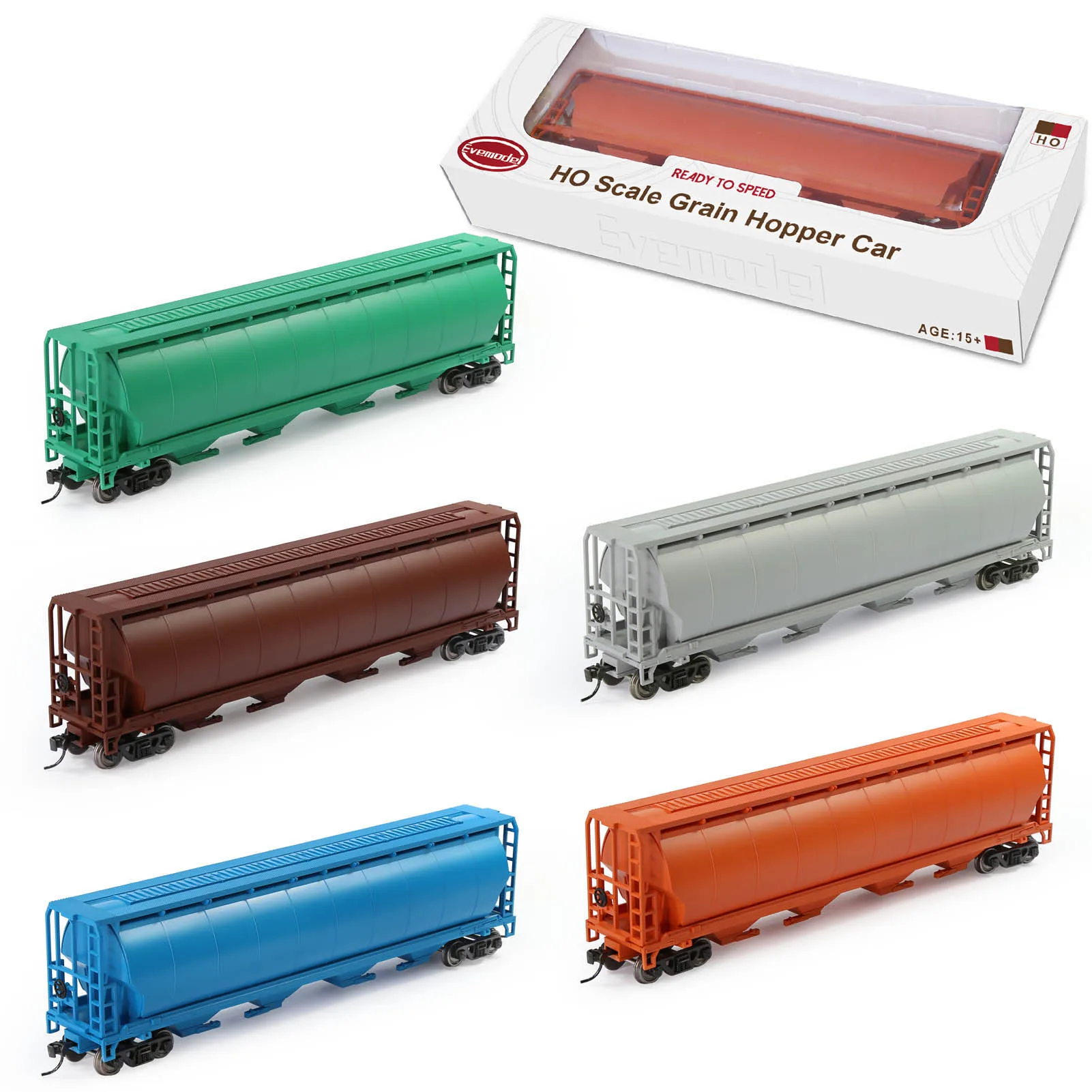 Evemodel-Trains-HO-Scale-Covered-Cylindrical-Grain-Hopper-Model-Wagons ...