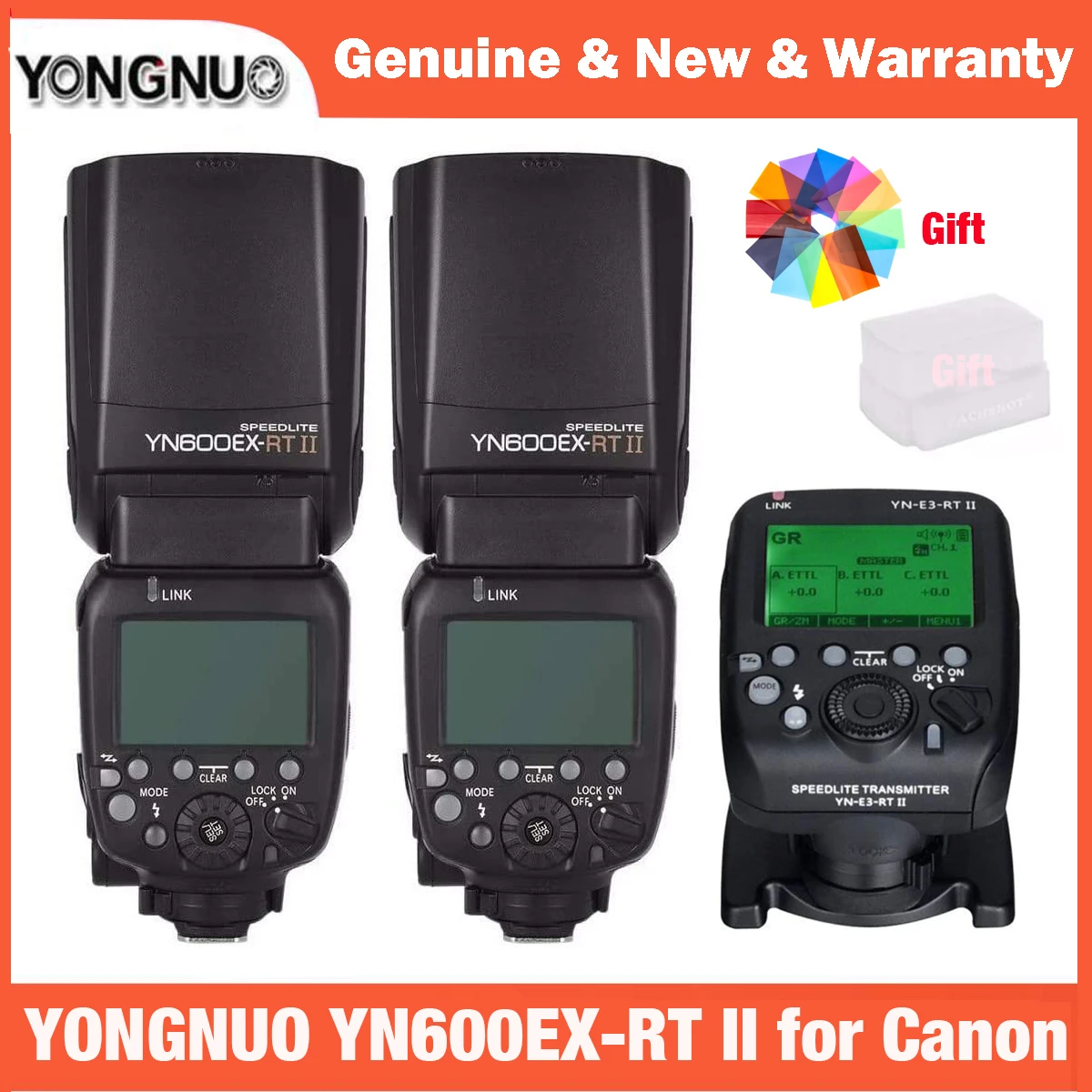 YONGNUO YN600EX RT II 자동 TTL HSS 플래시 스피드라이트 및 YN E3 RT 컨트롤러, 캐논 6D II 5D Mark II III IV 1DX Mark ...