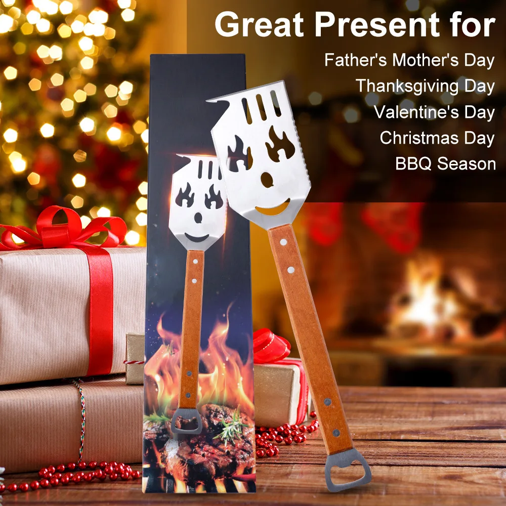 Multifunctional-BBQ-shovel-Tool-Spatula-Stainless-Steel-Creative-Wooden ...