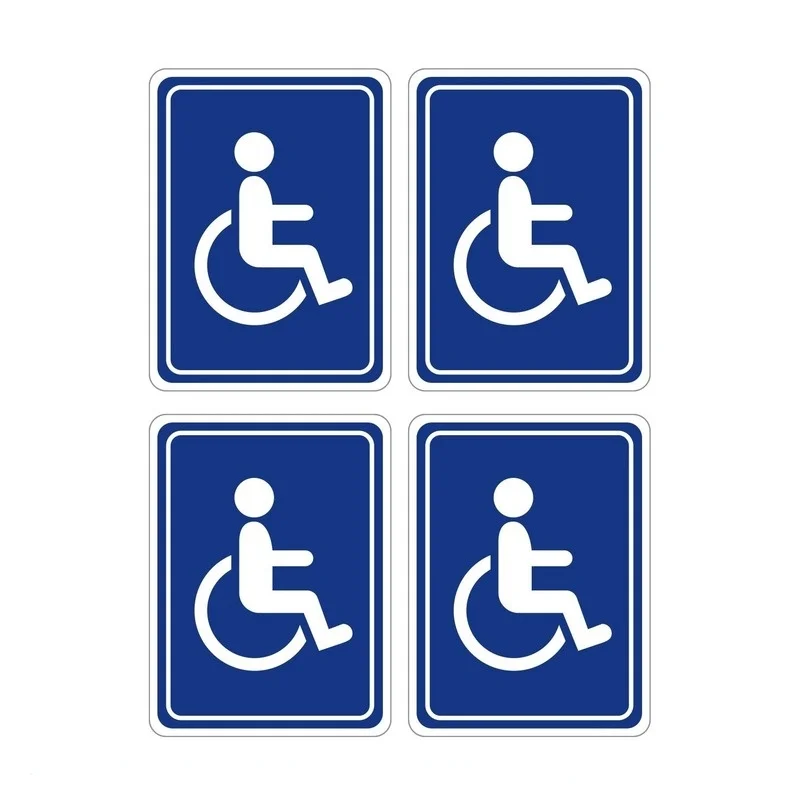 7.6*10cm for Disabled Wheelchair Stickers Handicap Access Sign-Outdoor ...
