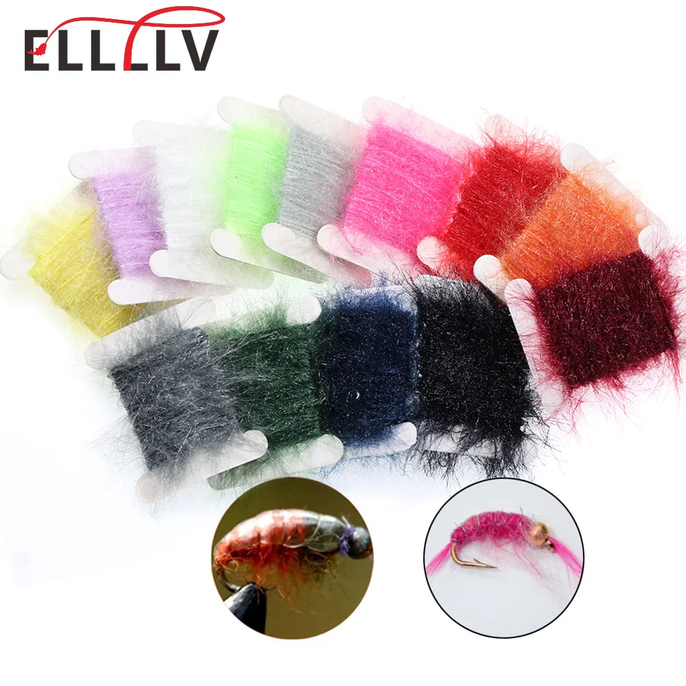 5 Meters / Card Sparkle Fly Tying Dubbing Line Yarn Scud Sand Worm ...