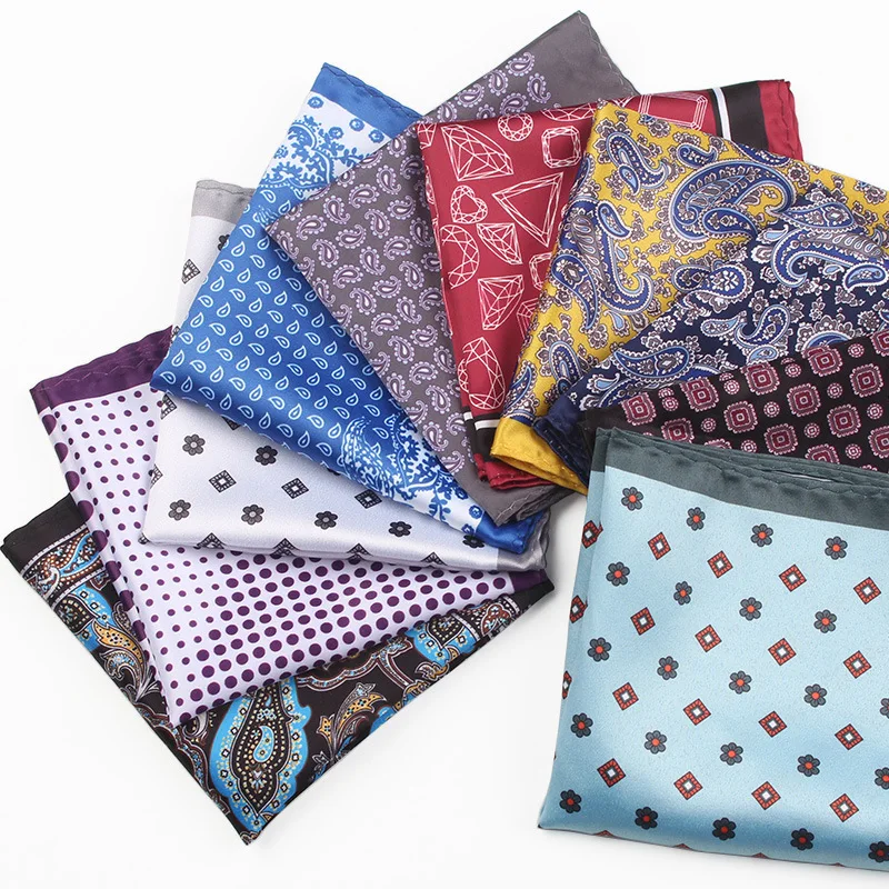 Men's Handkerchief for Paisley Artificial Silk Scarf For Man Dot Pocket ...