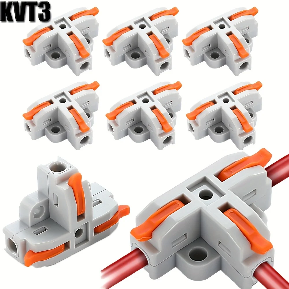 5PCS-T3-T4-Quick-Connector-T-Clip-Three-Way-And-Four-Way-Splitter-T ...