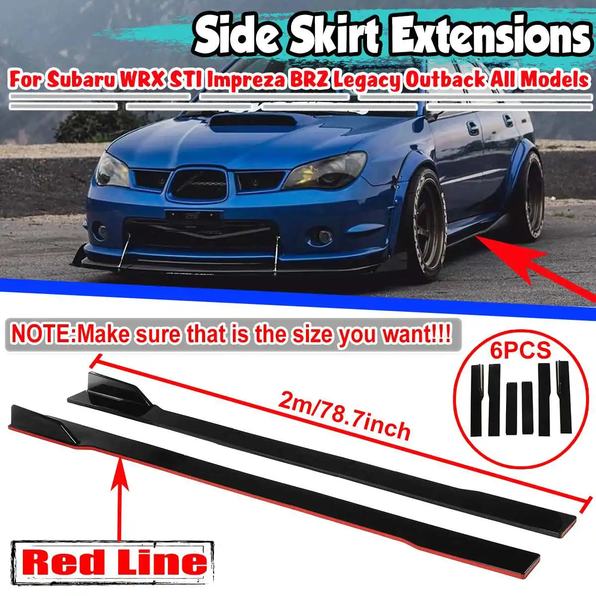 2m-Car-Side-Skirt-Extensions-Spoiler-Rocker-Splitter-Side-Skirts-Lip ...