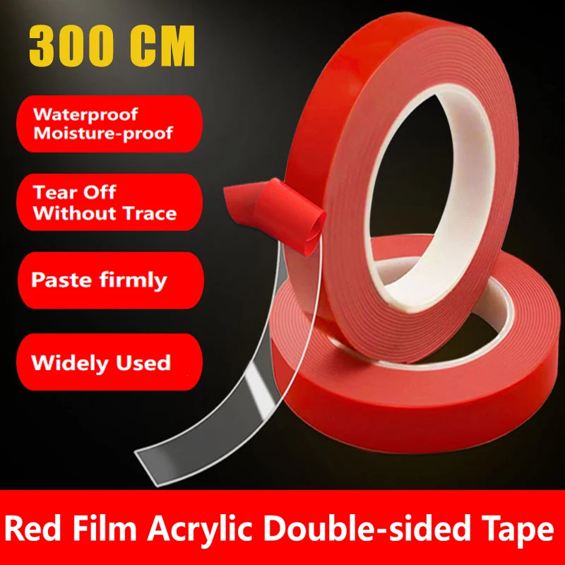 3M-Nano-Tape-Seamless-Transparent-Red-Film-Double-sided-Adhesive-Acrylic-Washable-Strong-Viscose ...