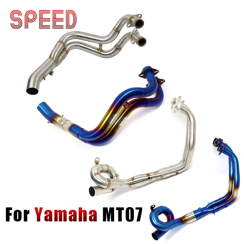 For Yamaha MT07 Motorcycle MT07 Full Exhaust System Tracer Headers Link ...