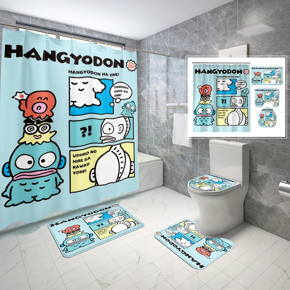 1-4Pcs-70-70inch-1-4pcs-MINISO-Sanrio-Hangyodon-Waterproof-Shower ...