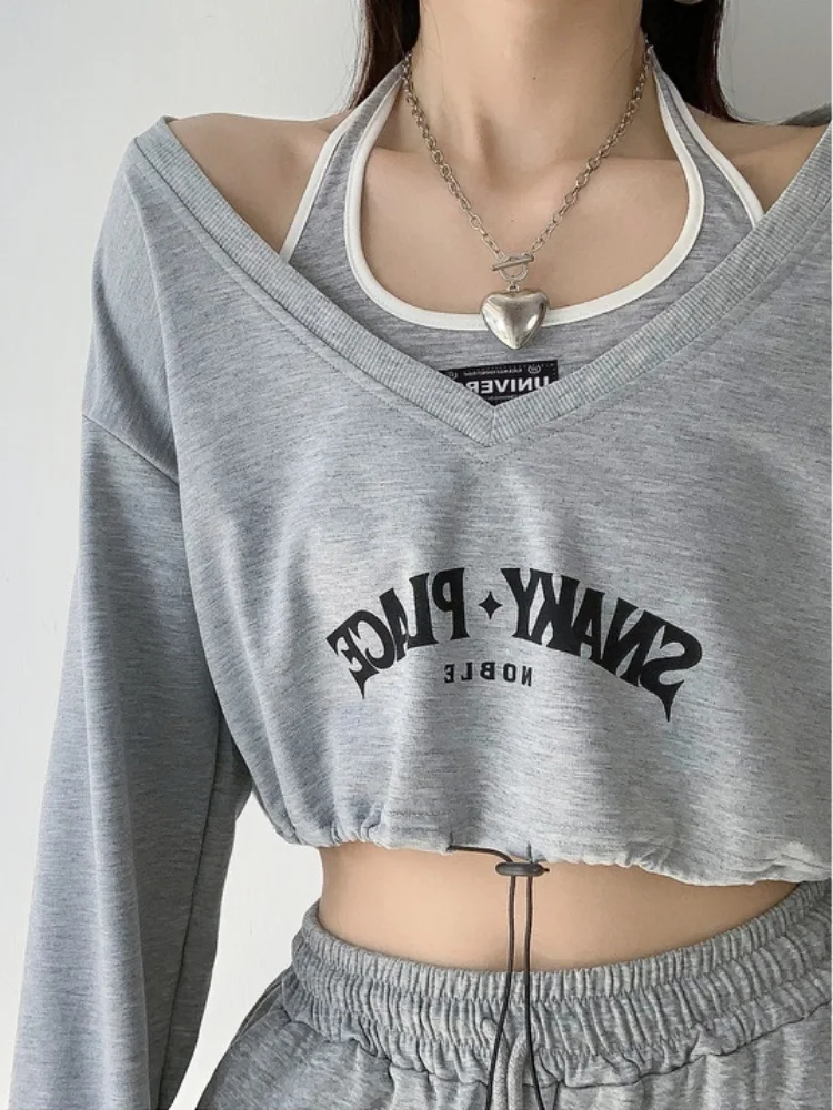 Deeptown-Korean-Streetwear-Crop-Top-Women-Halter-Vest-and-V-Collar ...
