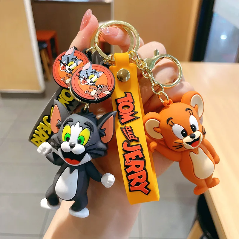 Tom and Jerry Anime Cartoon Ornament Keychain Car Key Bag Pendant Cute ...