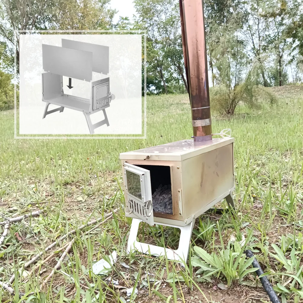 Camping-Folding-Firewood-Stove-With-Chimney-Portable-Collasible-Tent ...