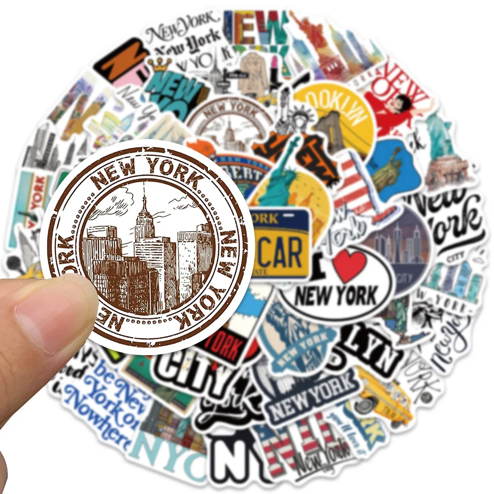 50Pcs-Cute-New-York-City-Graffiti-Stickers-Landmark-Building-Decals-DIY ...