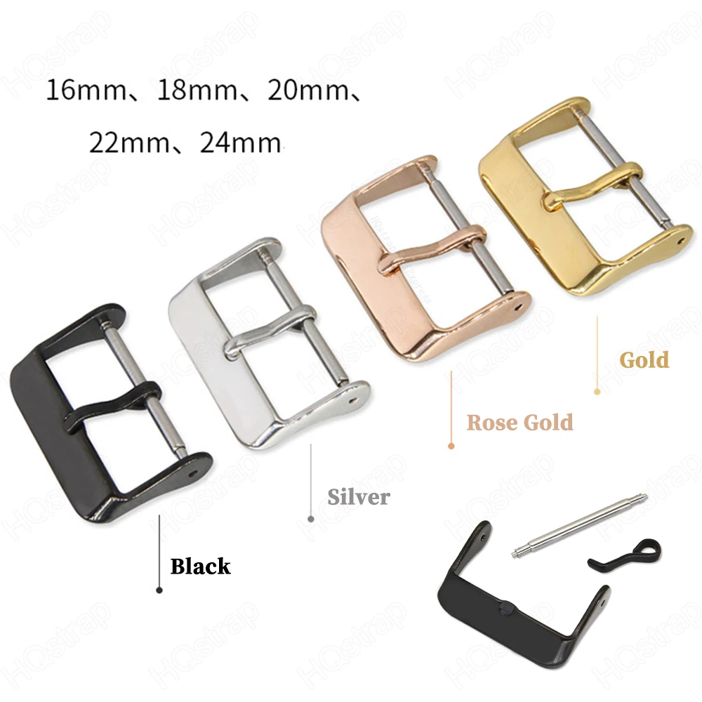 Watch-Band-Buckle-16mm-18mm-20mm-22mm-24mm-Stainless-Steel-Button ...