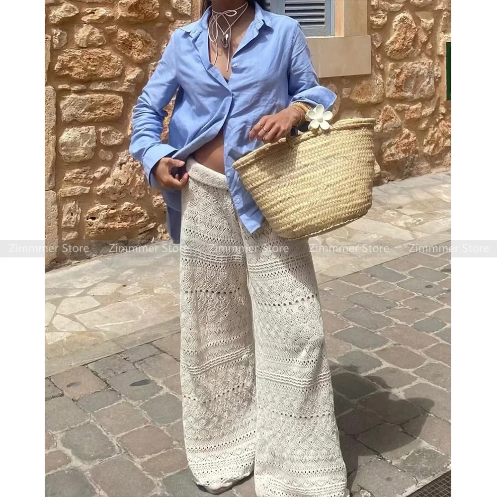 Light-luxury-24-spring-and-summer-resort-style-lace-splicing-beige-knit ...