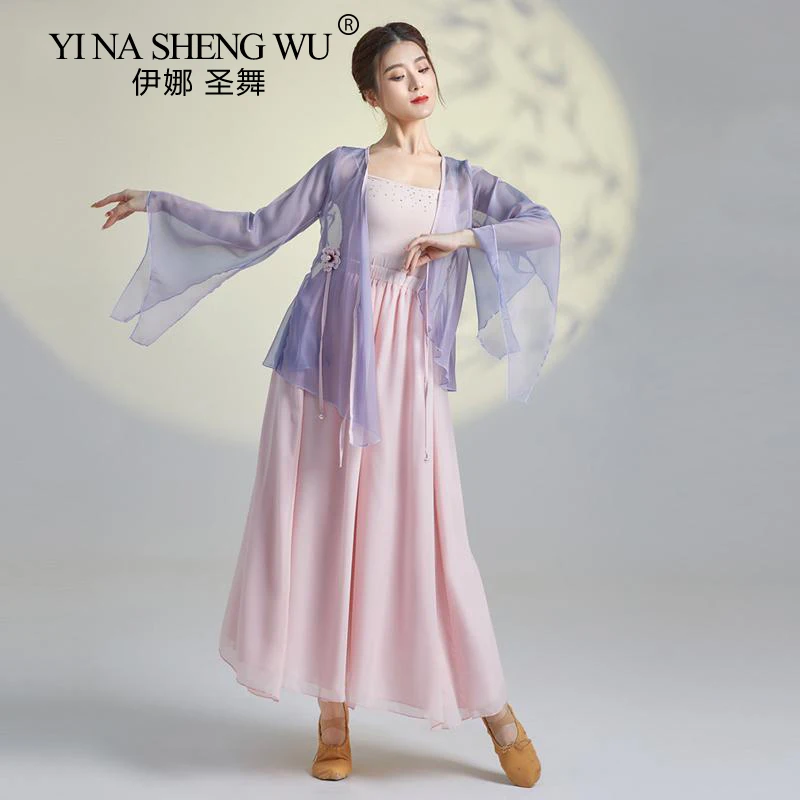 Classical-Dance-Suit-Practice-Suit-Female-Long-Sleeve-Top-Folk-Dance ...