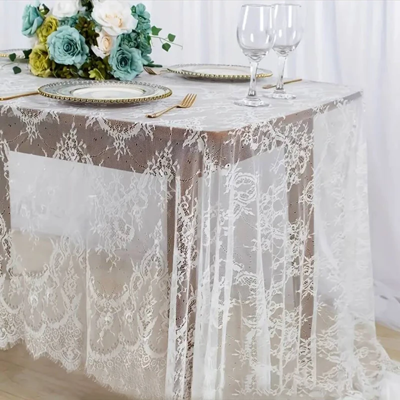 Rectangular Lace Tablecloth Vintage Table Cloth Wedding Kitchen Dining ...