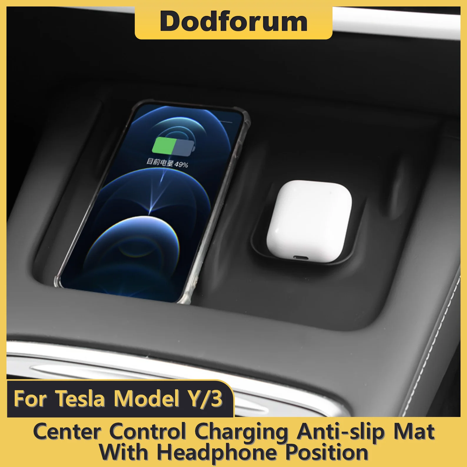 Car-Center-Control-Charging-Anti-slip-Mat-with-Headphone-Position-for ...