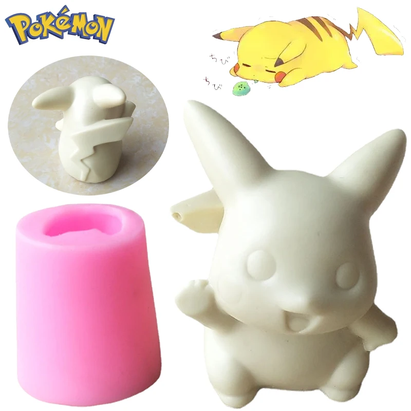 Pokemon Pikachu 3D Candle Wax Anime Silicon Mold Cake Tools Cartoon ...
