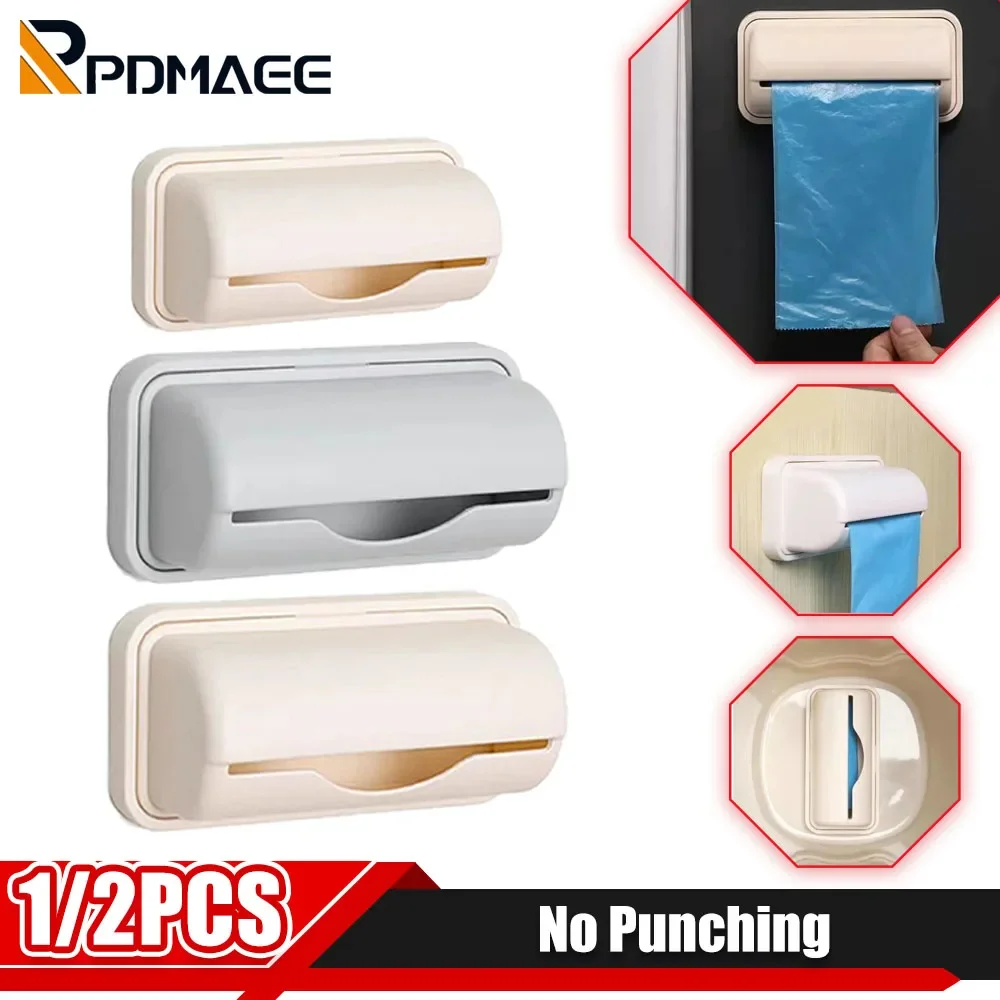 1-2PCS-Garbage-Bag-Storage-Box-Wall-Mounted-Trash-Bags-Holder-Kitchen ...