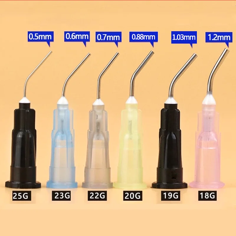100-Pcs-Dentistry-Resin-Acid-Reagent-Irrigation-Bent-Needle-Tips-Dental ...