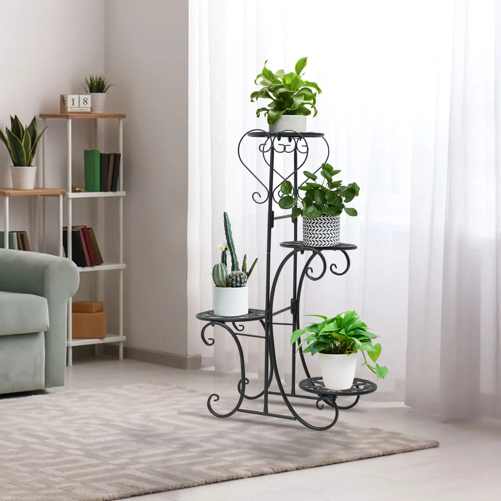4-Tier-Metal-Plant-Stand-Flower-Holder-Shelf-Succulent-Plant-Flower ...