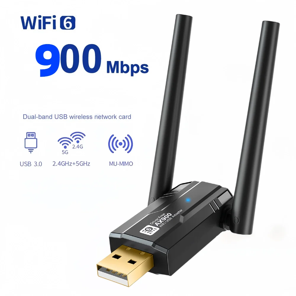 900Mbps-Mini-USB-WIFI-6-Dongle-Network-Card-Dual-Band-2-4G-5GHz-Wi-Fi ...