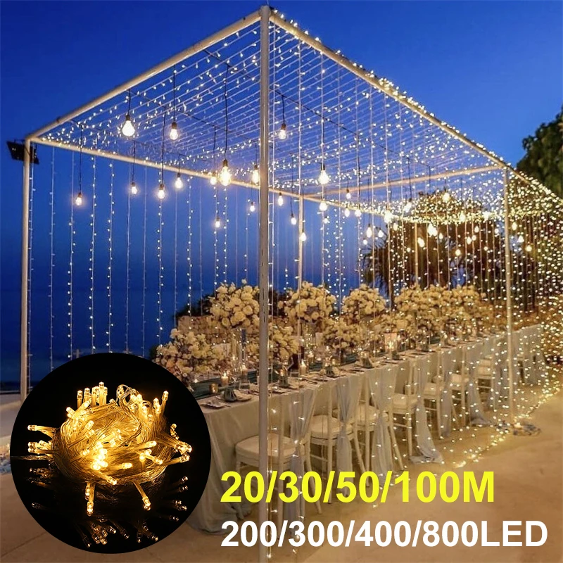 100-50-30-20M-Twinkle-String-Lights-for-Wedding-Decoration-Window-Fairy ...