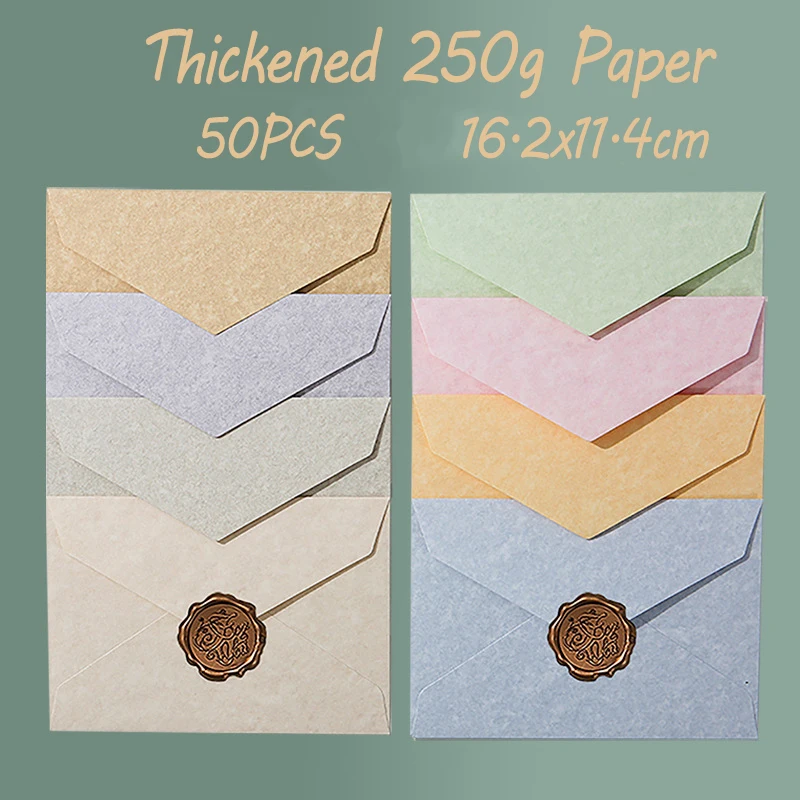 50pcs/lot Macaron Envelope High-grade 250g Thick Paper Postcards ...