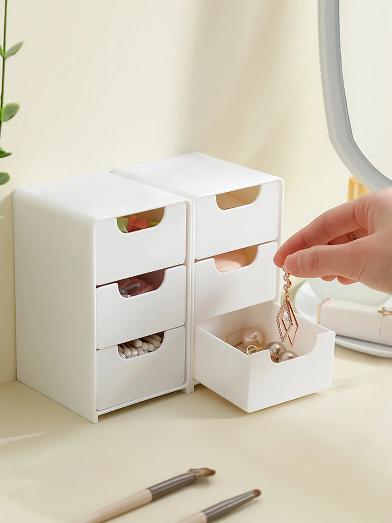 1pc/Mini 3-Tier Desktop Storage Box, Furniture, Office Organizer ...