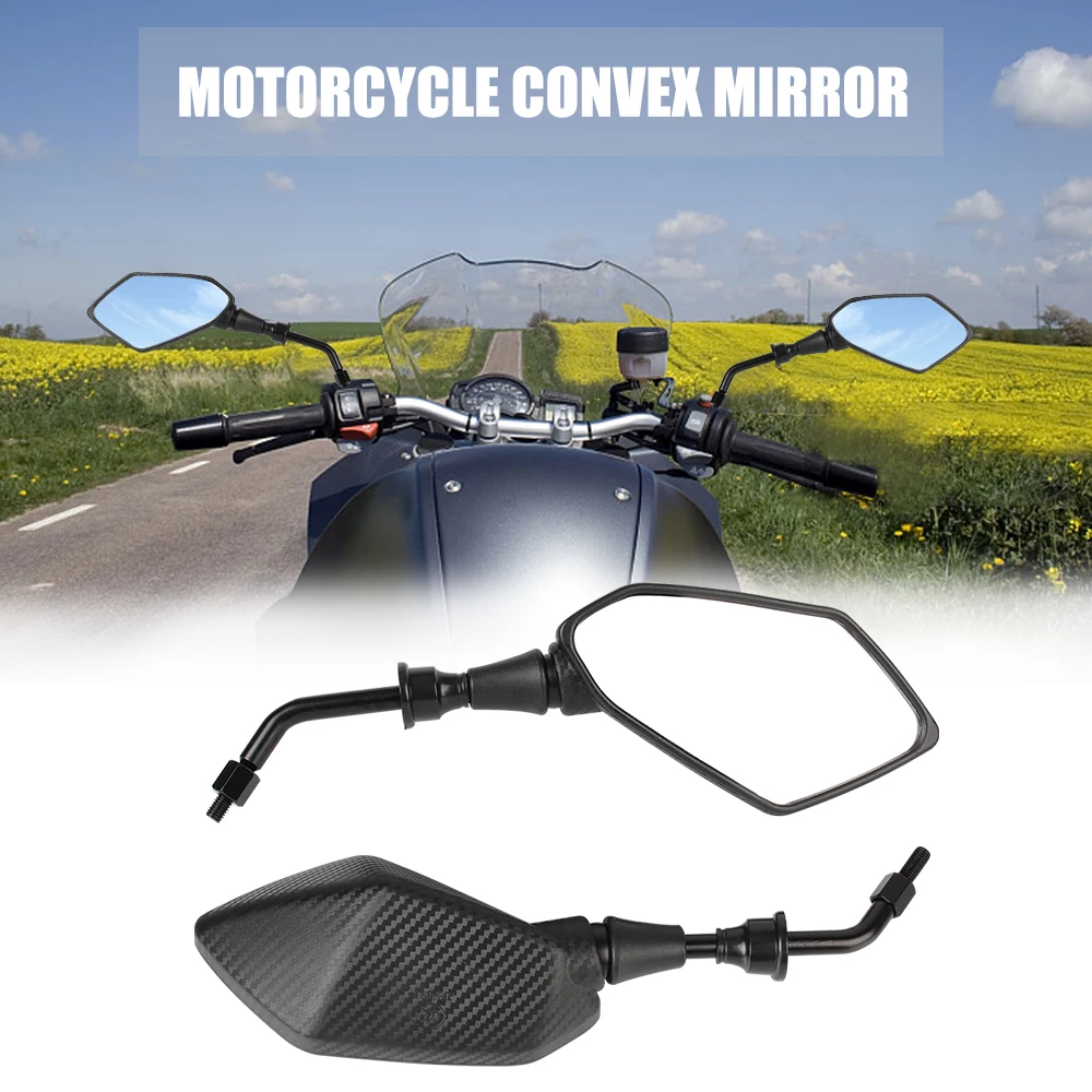 For-Scooter-E-Bike-Motocycle-1-Pair-Back-Side-Convex-Mirror-Handle-Bar ...