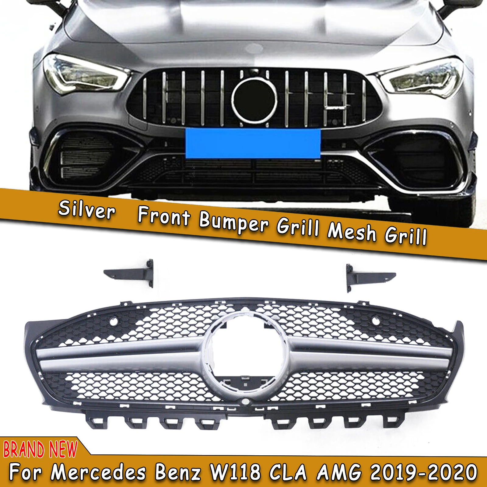 Car-Front-Grille-Upper-Bumper-Hood-Mesh-Racing-Grill-For-Mercedes-Benz ...