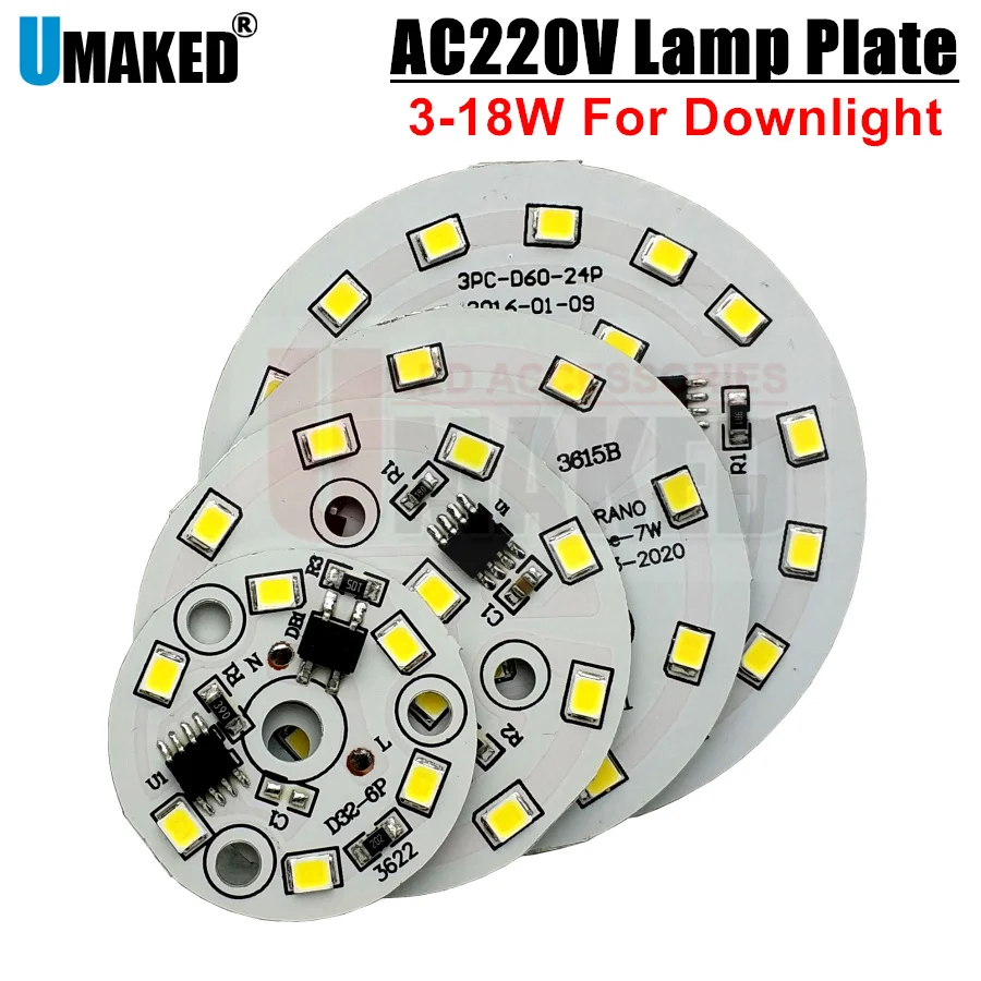 AC-220V-Downlight-led-pcb-smd2835-integrated-IC-driver-18w-15w-12w-9w ...
