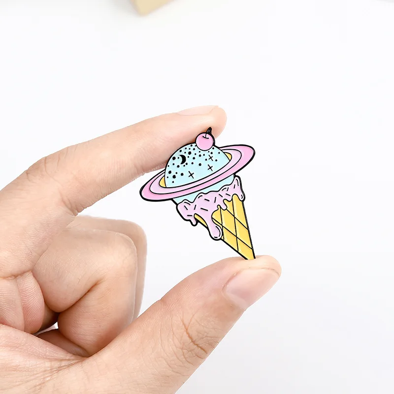 Enamel Food Jewelry | Ice Cream Cone Pin | Enamel Pin Badge | Enamel ...