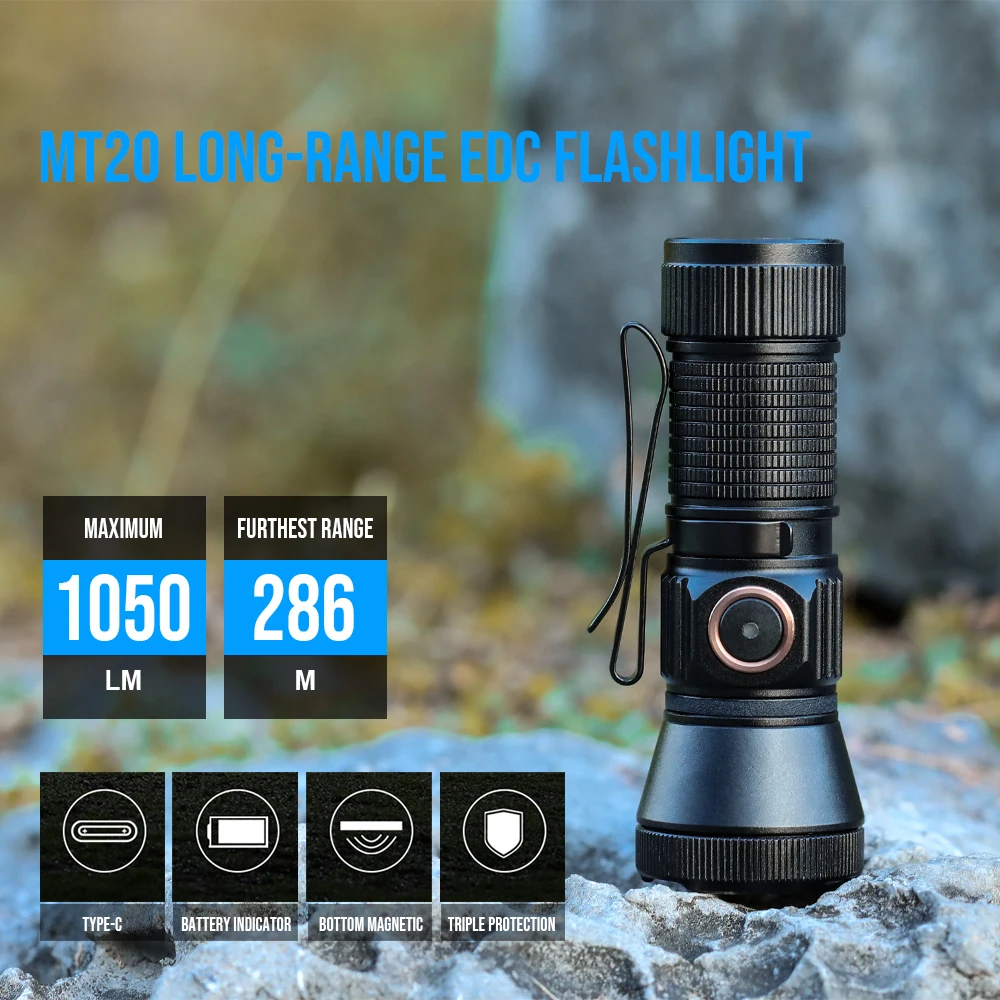 Trustfire-MT20-Rechargeable-EDC-Flashlight-1050-Lumens-Type-USB-C ...